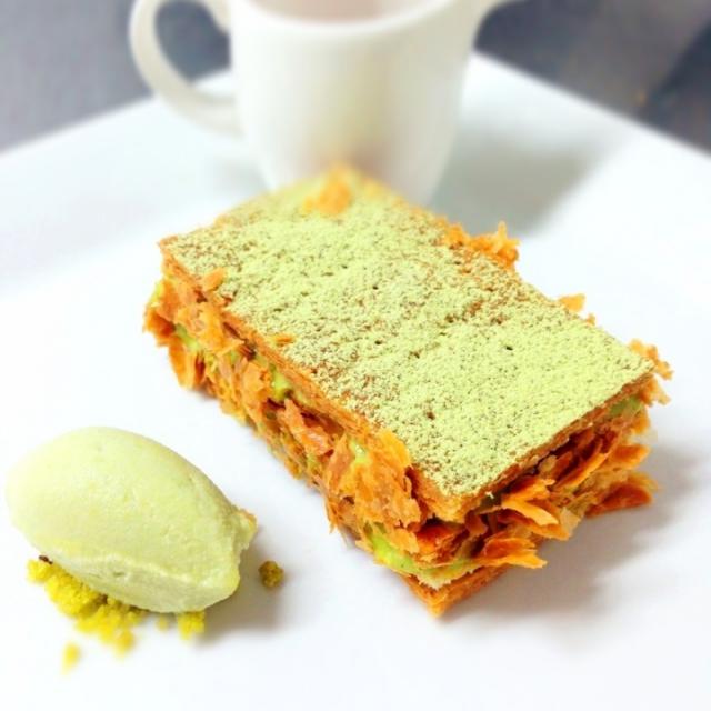 Matcha strawberry Millefeuille/Prae~* | Snapdish[スナップディッシュ]
