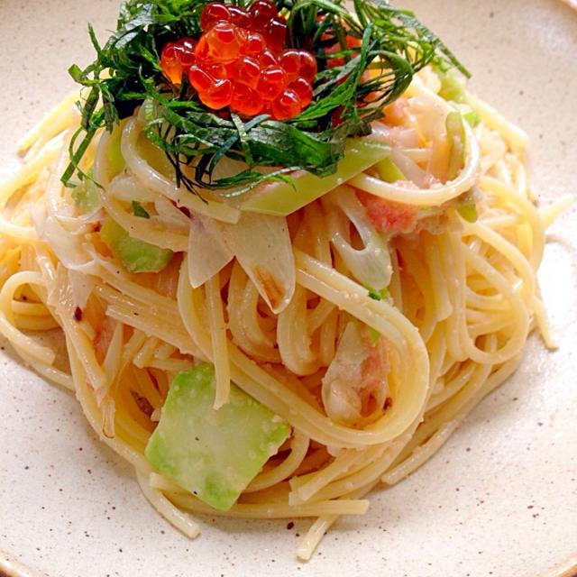 Pasta w butter cod roe Salm.../🌈Ami🍻さんのレシピ | Snapdish[スナップディッシュ]
