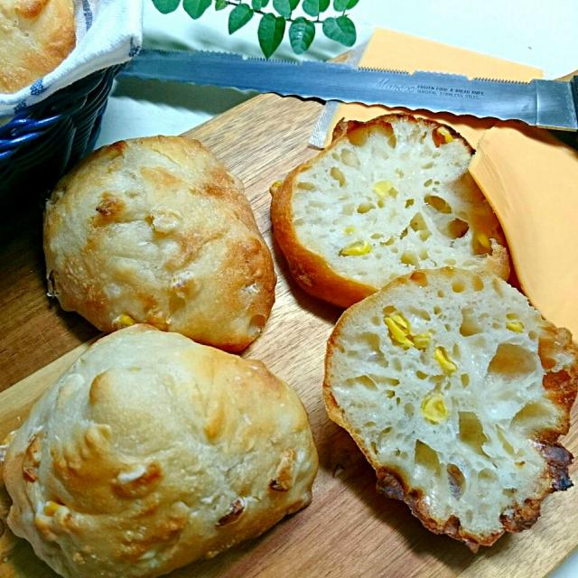 林檎酵母でkoichiさんのチャバタ 今回はコーンチャバタで/sakurakoさんのレシピ | Snapdish[スナップディッシュ]