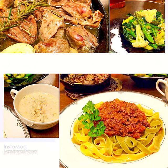 ハツのローズマリーコンフィ 仔羊のラグー フェットチーネ/Saori | Snapdish[スナップディッシュ] (ID:mnbCXa)