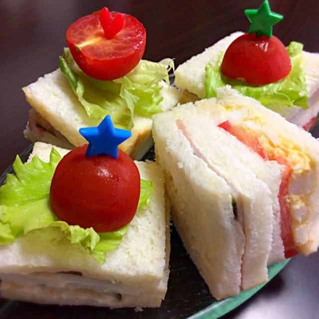 Mini sandwiches ゆで卵 ハム pota.../Porr Ishida | Snapdish[スナップディッシュ]