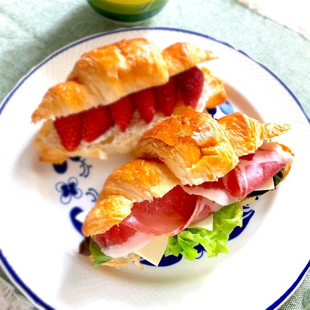 クロワッサンサンド クロワッサンクロワッサンサンド いちご 生ハム尾鈴豚 あしゃぱん Snapdish[スナップディッシュ] Id