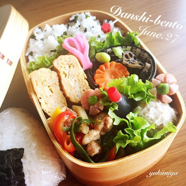 6 27高3男子弁当 オ ト ナなわっぱ弁当を目指して 笑/yukimiya7262さんのレシピ | Snapdish[スナップディッシュ]