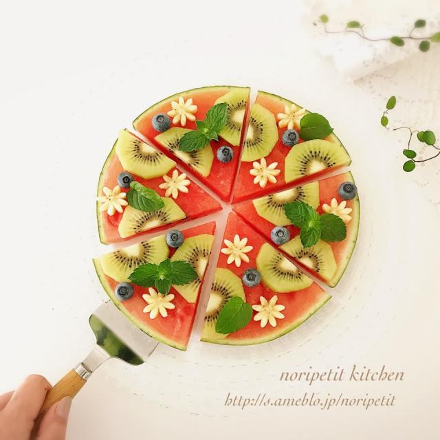 夏にぴったり 簡単デザート スイカピザ/noripetit(のりP)さんのレシピ | Snapdish[スナップディッシュ]
