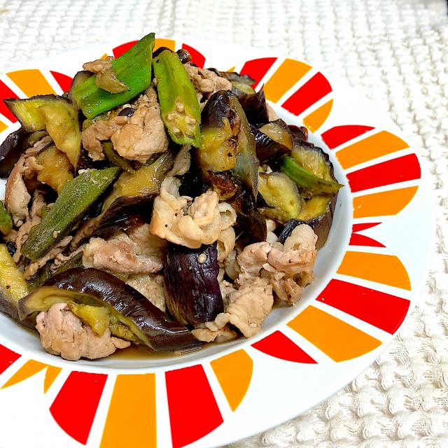 ナスとオクラと豚肉のポン酢炒め/marich | Snapdish[スナップディッシュ]