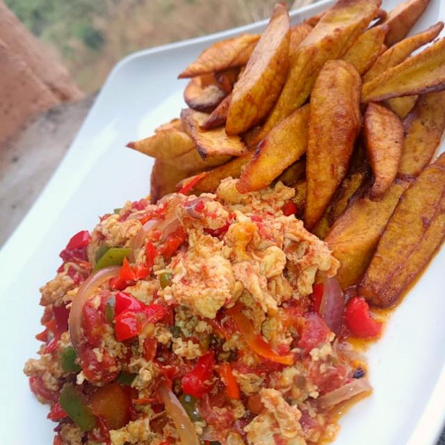 Plantain with Egg sauce/Chef_Sly | Snapdish[スナップディッシュ]