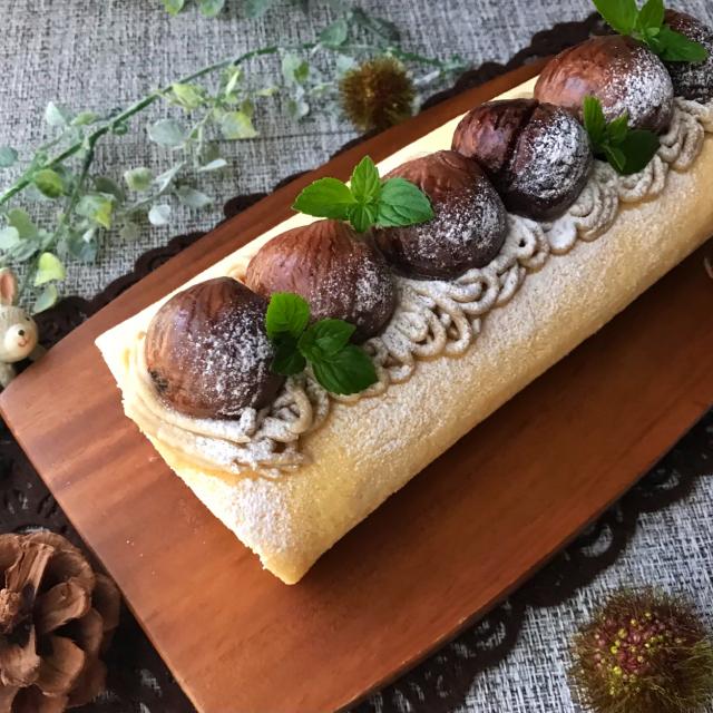 モンブランロールケーキ/まなまな♡ | Snapdish[スナップディッシュ] (ID:mDrDaa)