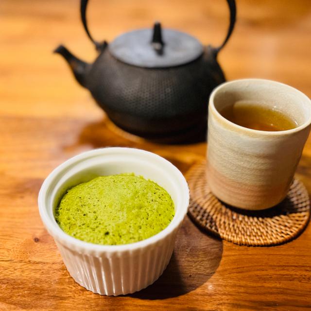 抹茶蒸しパン なた豆茶Matcha Steamed Cake Jack Bean Tea/アッコちゃん | Snapdish[スナップ ...