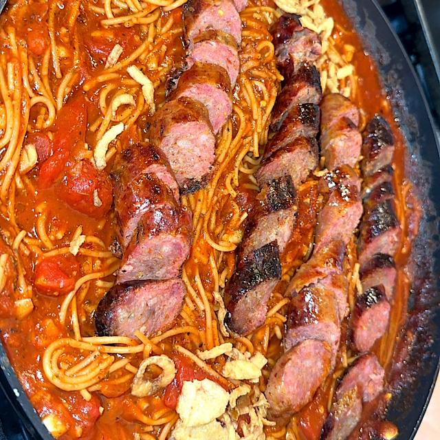 Sketti with Italian sausage.../Tawanja | Snapdish[スナップディッシュ]
