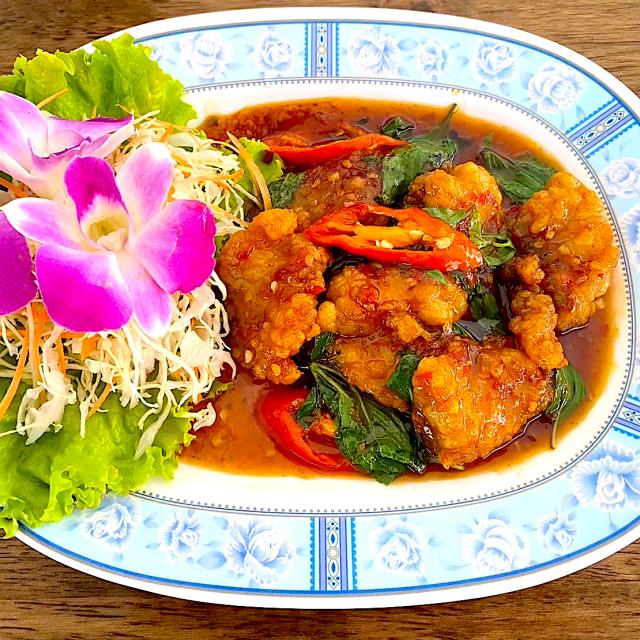 Fried fish with three flavo.../💟Lookbua Chiangmai Thai Food💟 | Snapdish ...